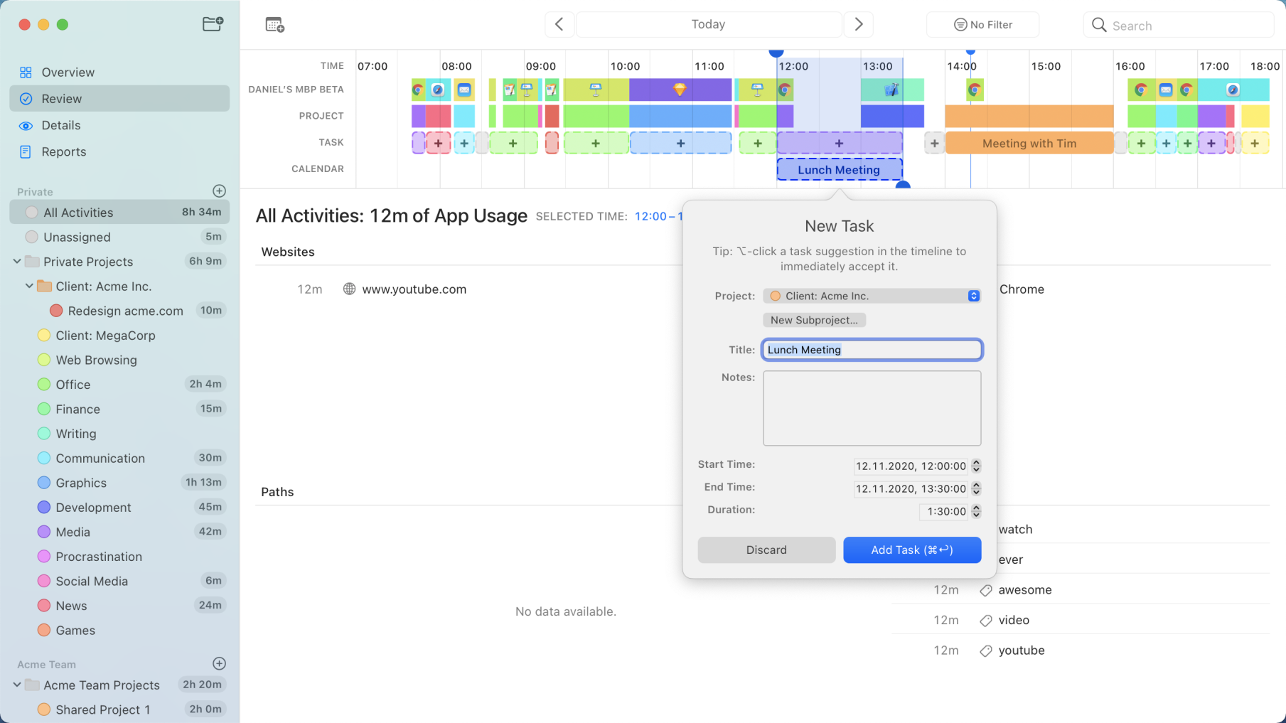 The Automatic Mac Time Tracker — No More Start/Stop Timers — Timing